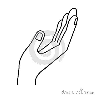 Silhouette Opened Hand Of Symbol Of Receiving Vector Illustration ...