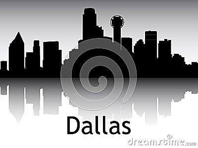 Silhouette Skyline Panorama Of Dallas Texas Cartoon Vector ...