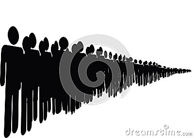 Silhouette Of Stick Figures Waiting In Line Royalty-Free Stock Image ...