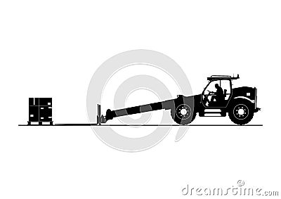 Silhouette Of Telehandler. Vector Illustration | CartoonDealer.com ...