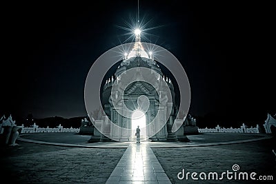 Silhouetted Figure At Min Kun Temple Editorial Image | CartoonDealer ...