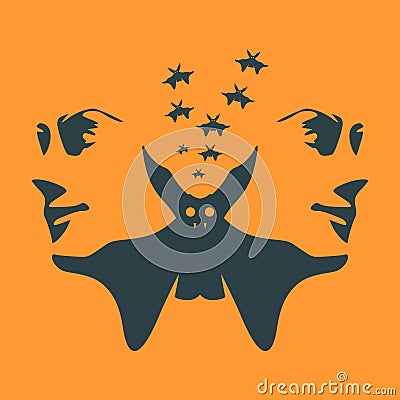 Silhouettes Of Two Head. Cartoon Vector | CartoonDealer.com #154043557