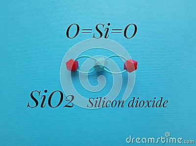 Silicon Dioxide SiO2 Molecule Model And Chemical Formula. Ball-and ...