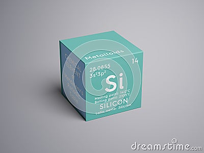 Silicon. Silicium. Metalloids. Chemical Element Of Mendeleev\'s ...
