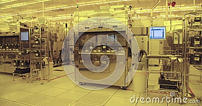 Silicon Wafer Manufacturing Process in a Clean Room Stock Video - Video ...
