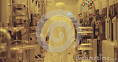 Silicon Wafer Manufacturing Process in a Clean Room Stock Video - Video ...