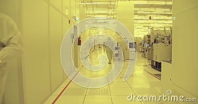 Silicon Wafer Manufacturing Process in a Clean Room Stock Footage ...
