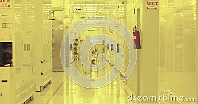 Silicon Wafer Manufacturing Process in a Clean Room Stock Footage ...