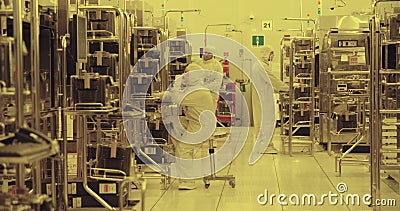 Silicon Wafer Manufacturing Process in a Clean Room Stock Video - Video ...