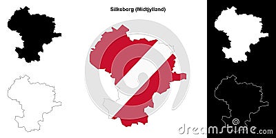 Silkeborg Outline Map Cartoon Vector | CartoonDealer.com #334892469