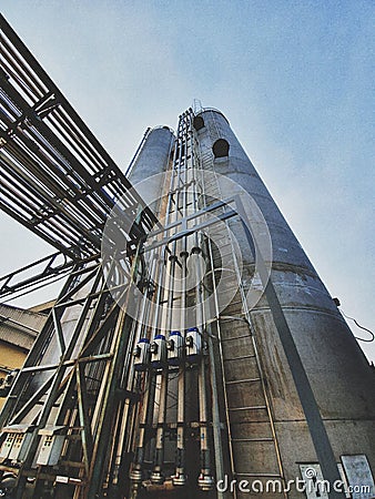 Silo Tall Bridge And Pipe Royalty-Free Stock Image | CartoonDealer.com ...