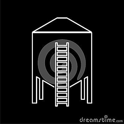 Silos Storage Icon On Dark Background Vector Illustration ...