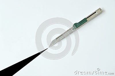 Cutter Slashing On White Paper Background Stock Photo | CartoonDealer ...