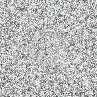 Silver Glitter Texture, Seamless Sequins Pattern Cartoon Vector ...