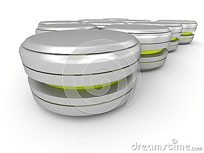 Silver Metallic Data Packet Canisters Royalty-Free Illustration ...