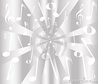 Silver Musical Notes Background Vector Illustration | CartoonDealer.com ...