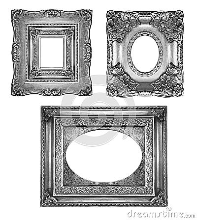 Silver Ornate Frames Royalty Free Stock Photography - Image: 10554307