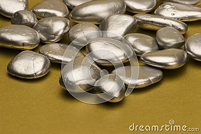 Silver Painted Stones Stock Photos - Image: 1650723