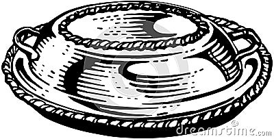 Silver Platter With Lid Cartoon Vector | CartoonDealer.com #42095483