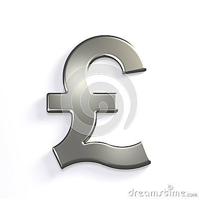 Silver Pound Symbol. 3D Render Illustration Royalty-Free Stock Image ...