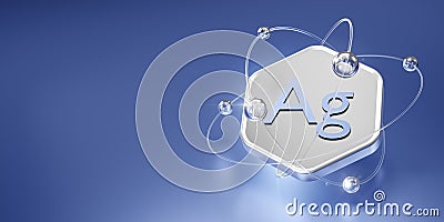 Silver With Protons And Electrons Flying Around A Hexagon With The ...