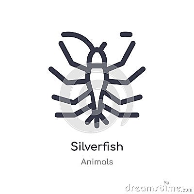 Silverfish Outline Icon. Isolated Line Vector Illustration From Animals ...