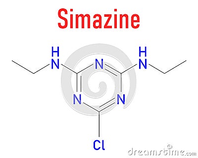 Simazine Herbicide Molecule. Skeletal Formula. Chemical Structure ...