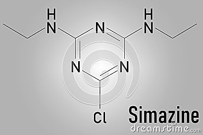 Simazine Herbicide Molecule. Skeletal Formula. Chemical Structure ...