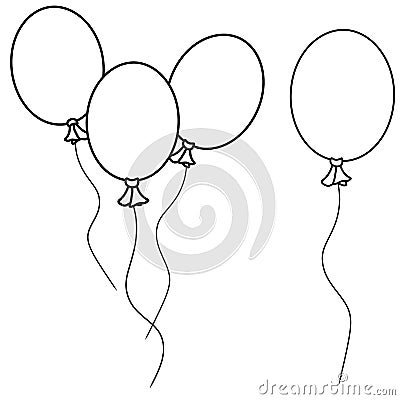 Simple Balloons Line Art Royalty Free Stock Photos - Image: 7266678