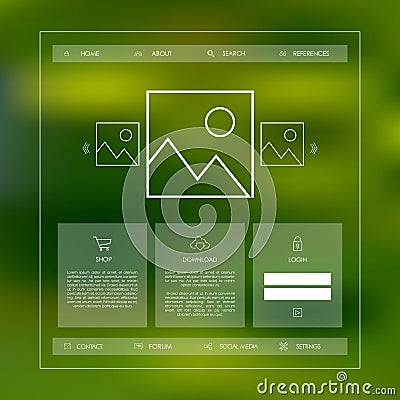 Simple Basic Website Template With Icons For Cartoon Vector ...