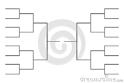 Simple Black Tournament Bracket Template For 16 Teams On White Stock ...