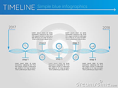 Simple Blue Timeline 7, Infographics Royalty-Free Stock Photography ...
