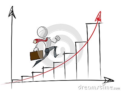 Simple Business People - Exponential Growth Chart Cartoon Vector ...