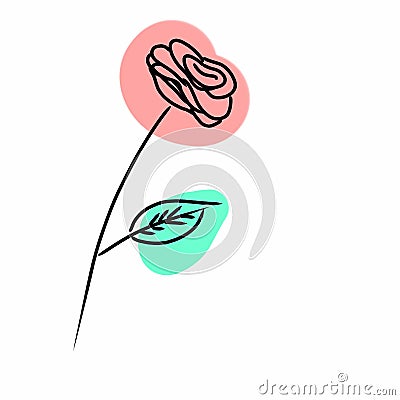 Simple Cartoon Rose Illustration On White Background | CartoonDealer ...