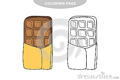 Simple Coloring Page. Chocolate Packaging. Simple Freehand Drawing For ...