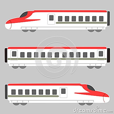 Simple And Cute Illustration Of Red And White Colored Shinkansen ...