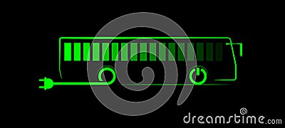 Simple Electric Bus Symbol Vector Illustration | CartoonDealer.com ...