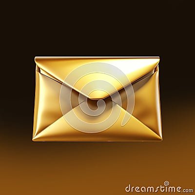 Simple And Elegant 3d Golden Envelope Royalty-Free Stock Photography ...