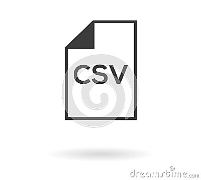Simple Greyscale Icon Of Sheet File And CSV Text Inside Cartoon Vector ...