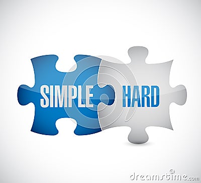 Simple And Hard Puzzle Pieces Sign Royalty-Free Illustration ...