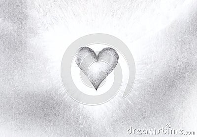 Simple Heartshape Drawing - A Heart Emanating Light, Abstract ...