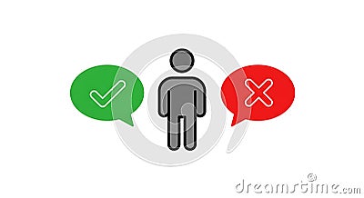 Simple Illustration Featuring A Gray Human Figure Centered Between Two ...