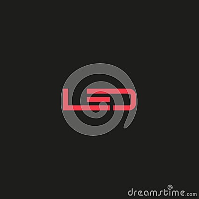 Simple LED Logo Design , LED Wordmark Logo Vector Illustration ...