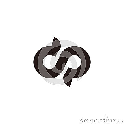 Simple Letter Cp Infinity Symbol Curves Loop Design Logo Vector ...