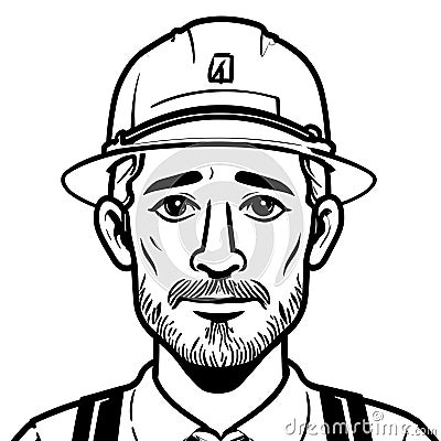 Simple Line Art Icon Of A Resourceful Man. Cartoon Vector ...