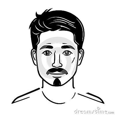 Simple Line Art Icon Of A Resourceful Man. Vector Illustration ...