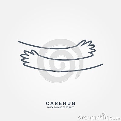 Simple Line Creating Hug Drawing Vector Illustration | CartoonDealer ...