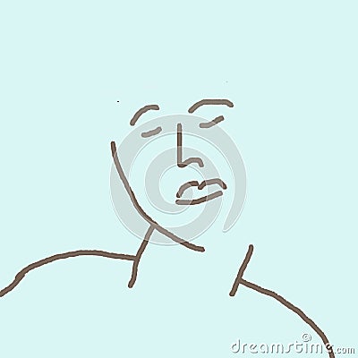 Simple Line Drawing Of A Face Vector Illustration | CartoonDealer.com ...