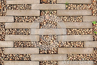 A Simple Method Of Paving With Pebbles. Walkway Texture. Royalty-Free ...