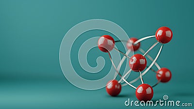 A Simple Model Of An Atomic Structure With Red Spheres Connected By ...